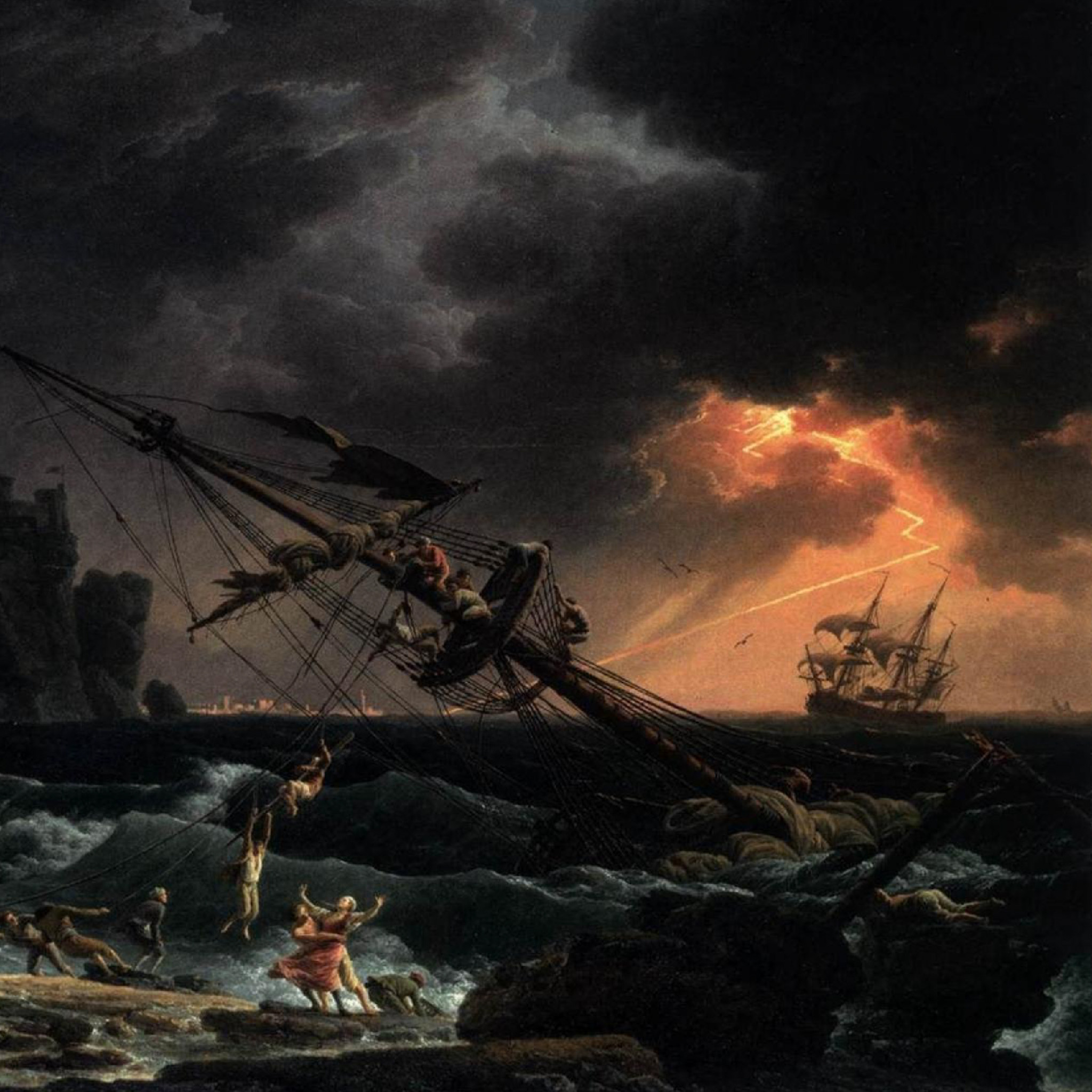 ‘A Landscape at Sunset’ & ‘A Shipwreck in Stormy Seas’ (1772) - Claude ...