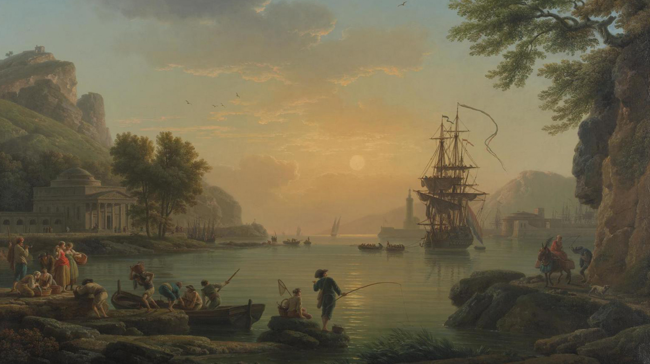 ‘A Landscape at Sunset’ & ‘A Shipwreck in Stormy Seas’ (1772) - Claude ...